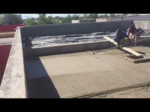 Aplanado de sobre techo de concreto celular - YouTube
