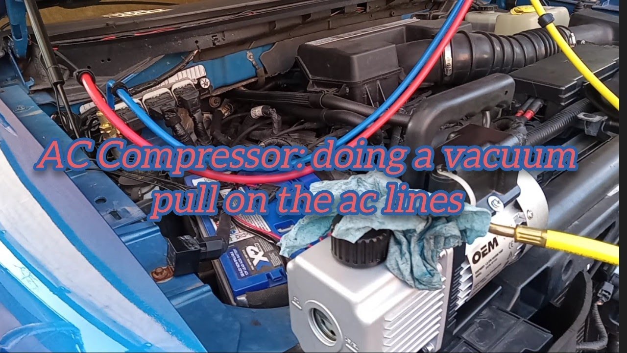 AC System vacuum pull on a Ford Raptor made simple. - YouTube