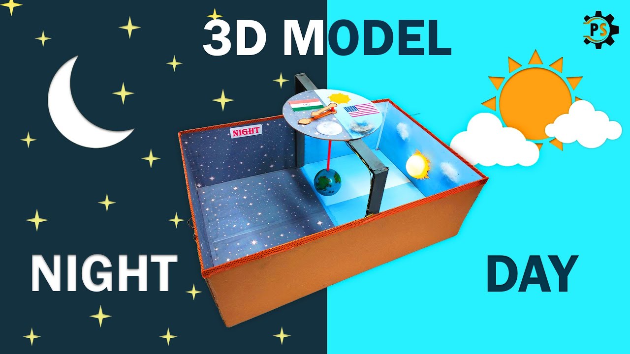 HOW TO MAKE WORKING MODEL OF DAY AND NIGHT || DAY AND NIGHT DIY ...