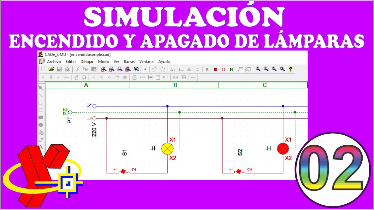 CADe SIMU gratis #02. Simulación de encendido y apagado de lámpara ...