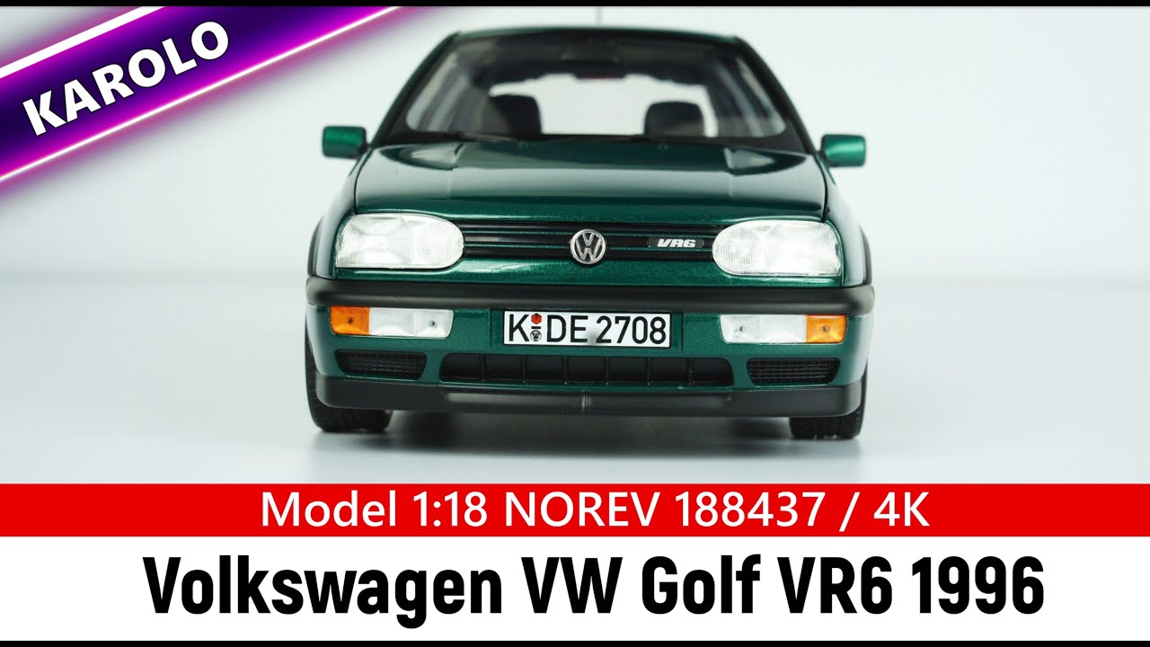 Model 1:18 Volkswagen VW Golf VR6 1996 green metallic NOREV 188437 / 4K ...