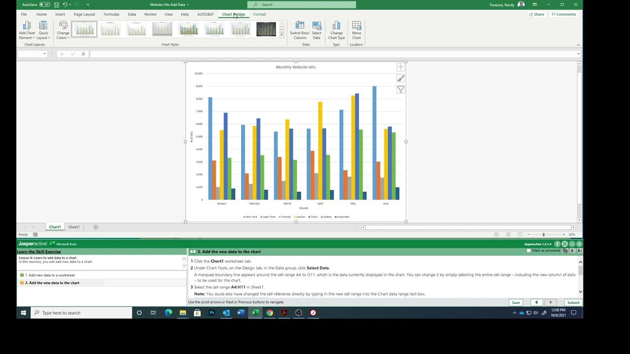 Excel Lesson 6f Adding New Data Series - YouTube
