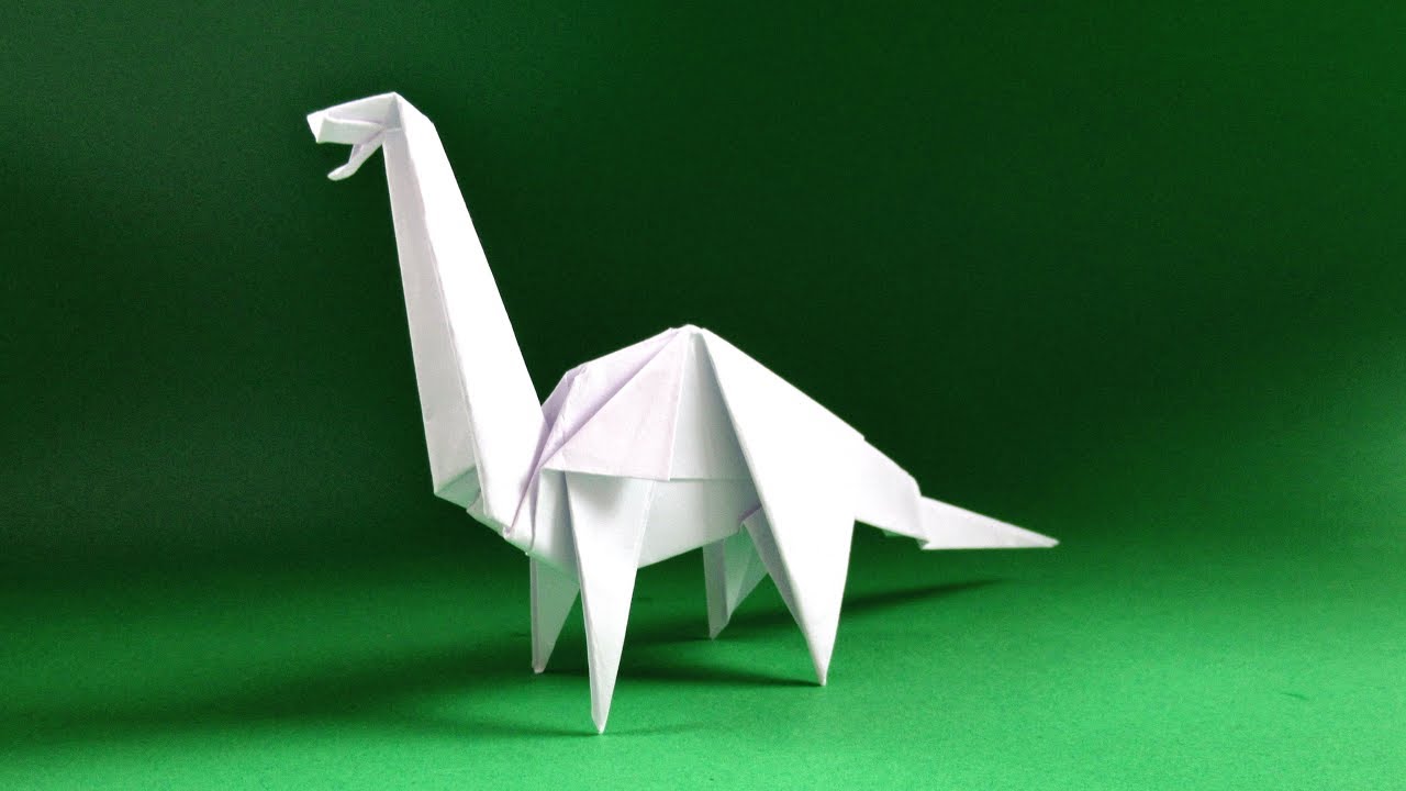 How to make a Origami Dinosaur - Origami Diplodocus - YouTube