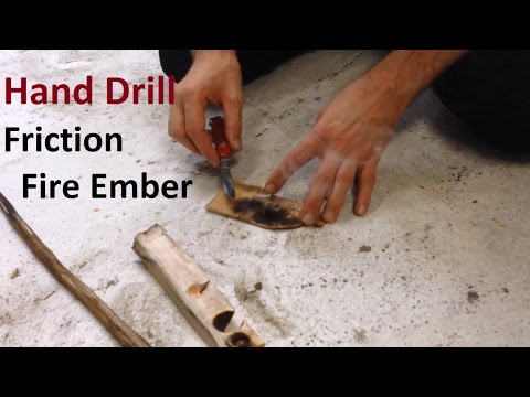 Hand Drill Friction Fire - Mullein on Willow - YouTube