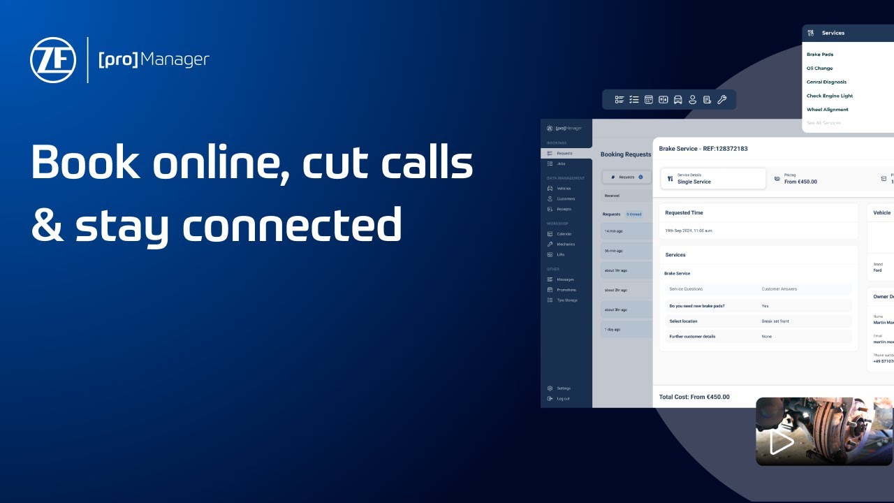 ZF [pro]Manager | New workshop software for online booking, customer ...