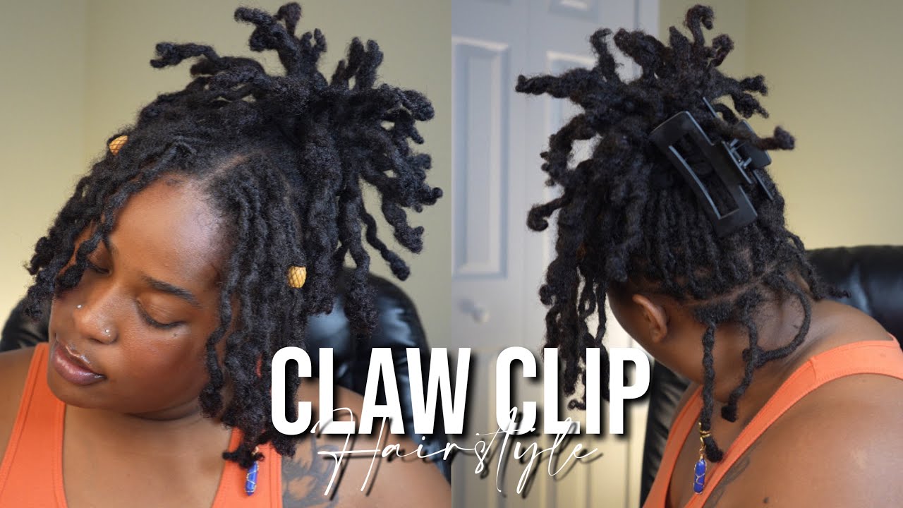 Claw Clip Hairstyle on Short Locs - YouTube