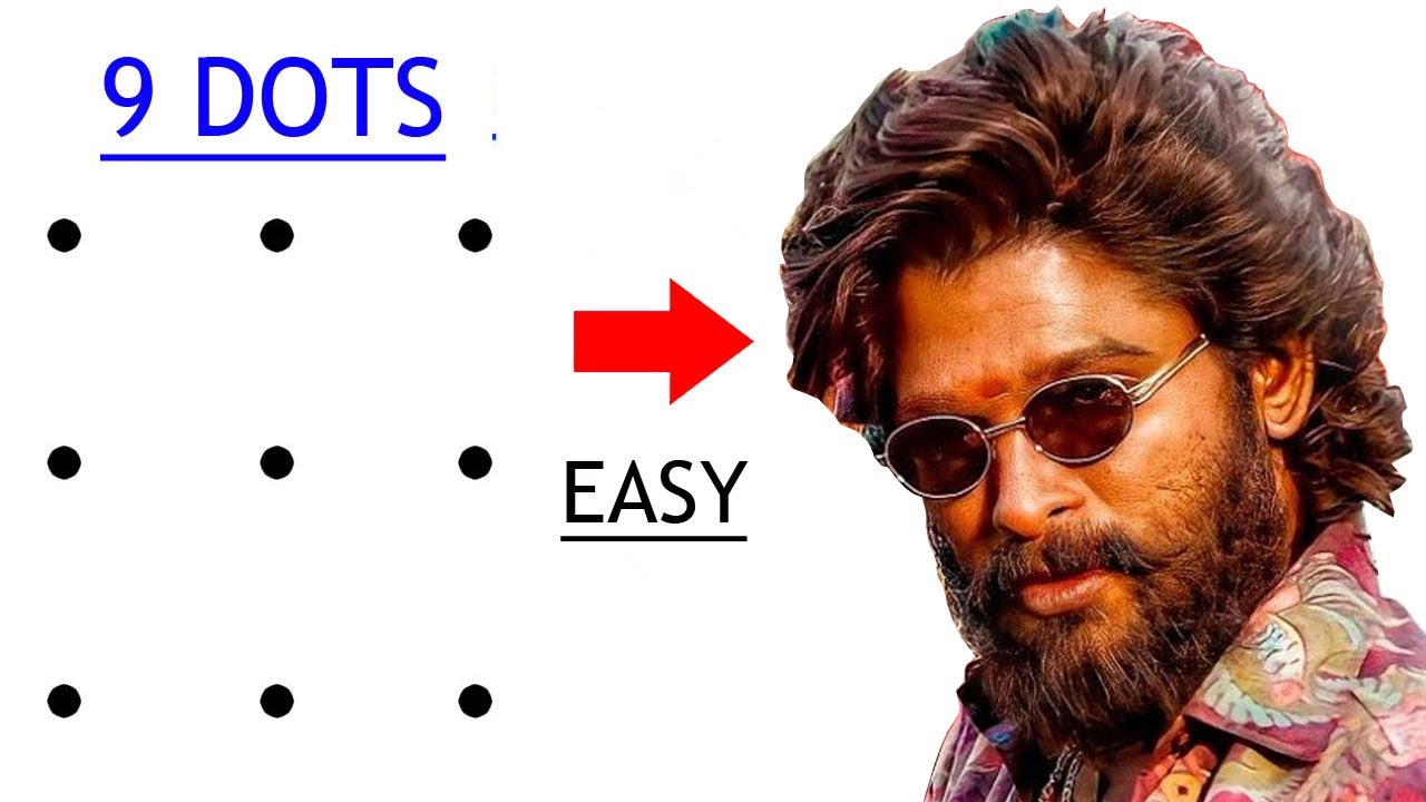 Turn 9 dots into Pushpa 2 Allu Arjun drawing easy - Pushpa 2 drawing ...