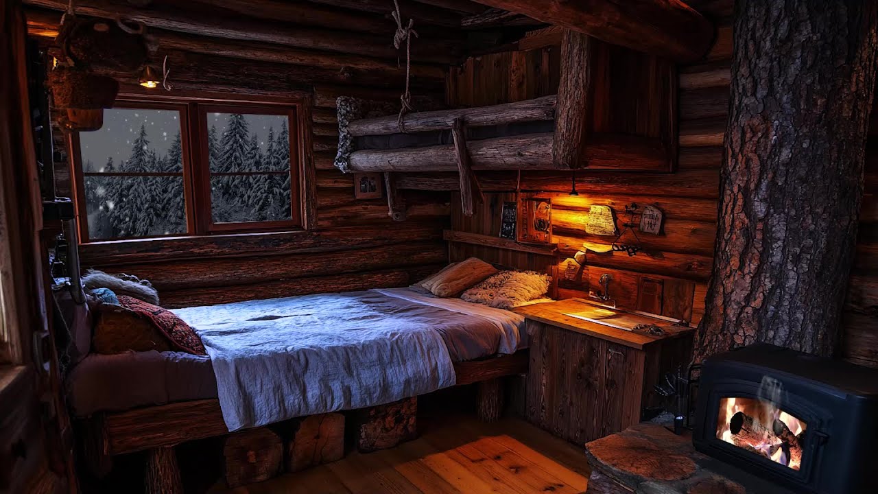 Fireplace Cabin - Cozy Log Cabin Under The Tree To Avoid The Cold ...
