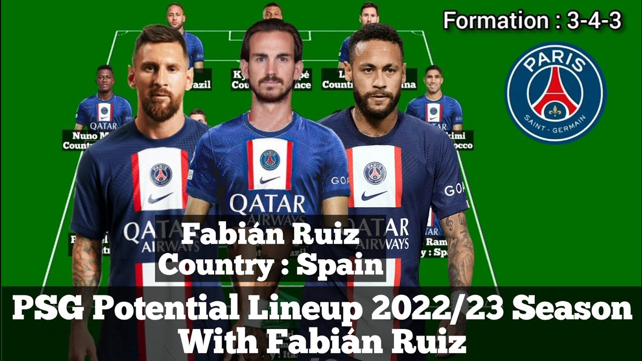 PSG Potential Lineup 2022/23 Season With Fabián Ruiz HD - YouTube