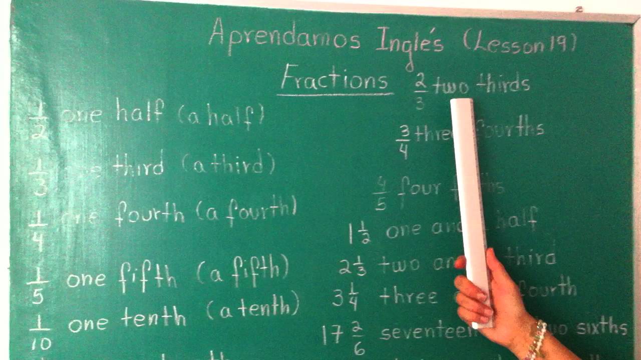 APRENDAMOS INGLES // LECCION 19 FRACCIONES (fractions) - YouTube