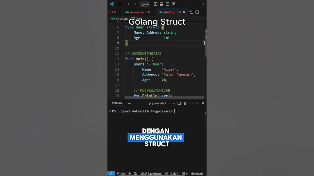 Go Golang Struct Coding Bimbelcoding Golangprogramming Golang Youtube