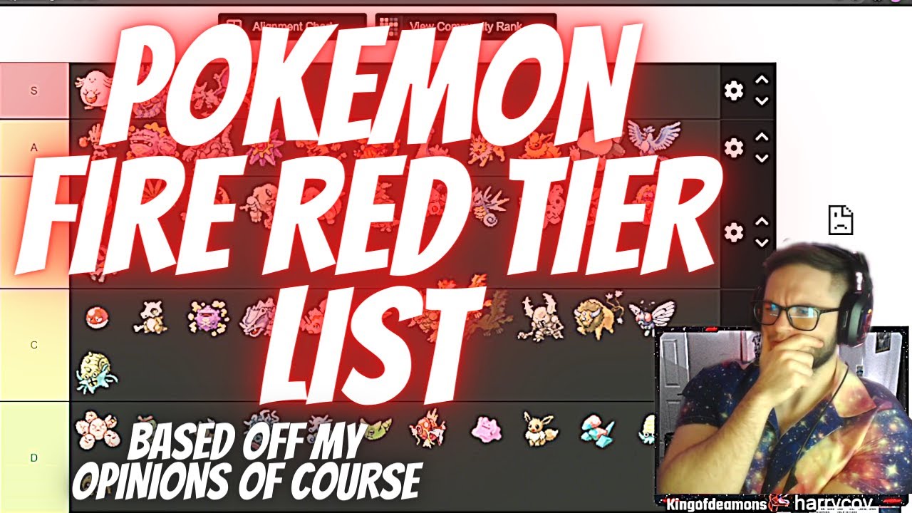 POKEMON FIRE RED TIER LIST! | Pokemon Fire Red - YouTube