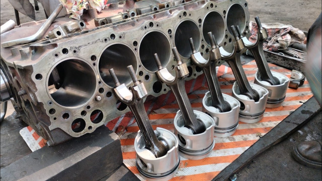 Hino 7D truck diesel engine completely rebuild - YouTube