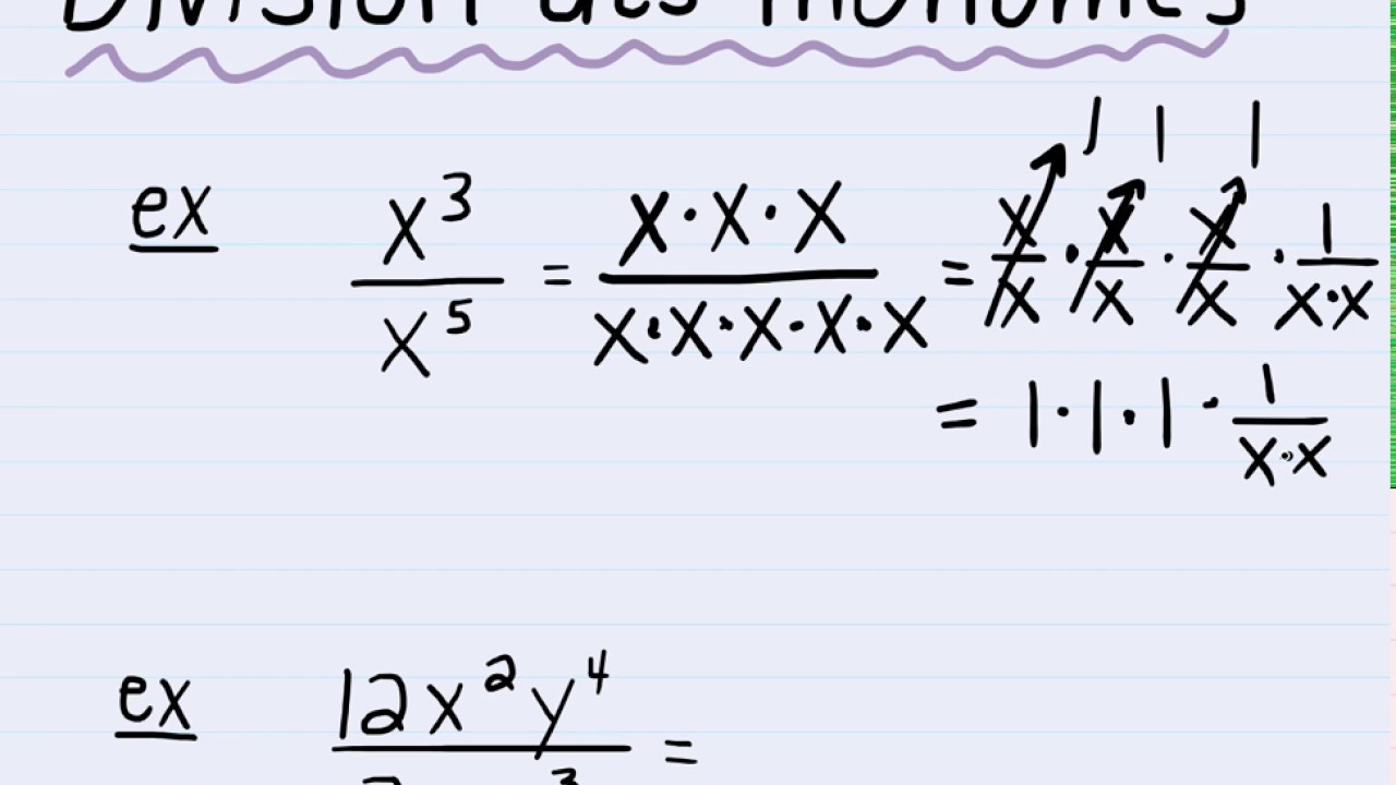 Division des monomes - YouTube