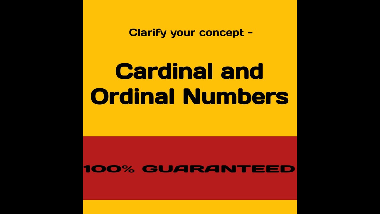 Difference between Cardinal number and Ordinal number ! - YouTube