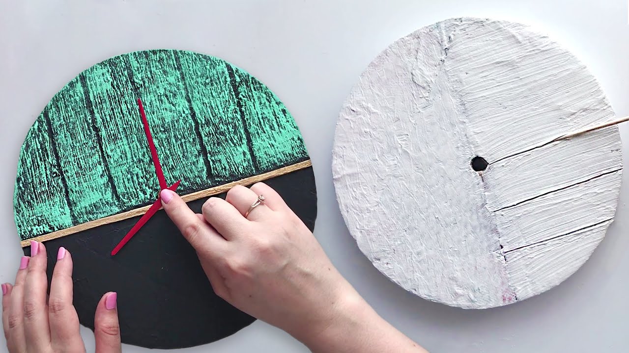 DIY Handmade wall clock | Wall decor handcraft | Cardboard craft - YouTube