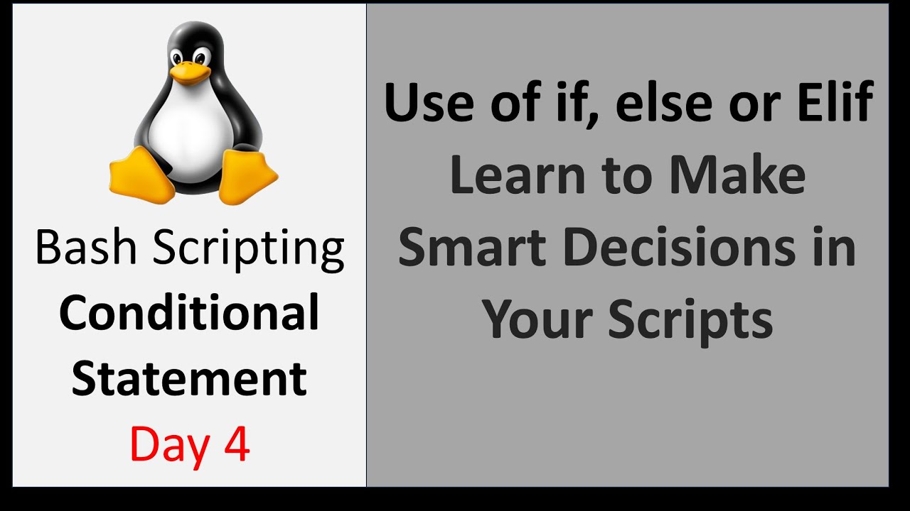 Day 4🚀conditional Statements In Shell Scripting Linux Shell Scripting 5273