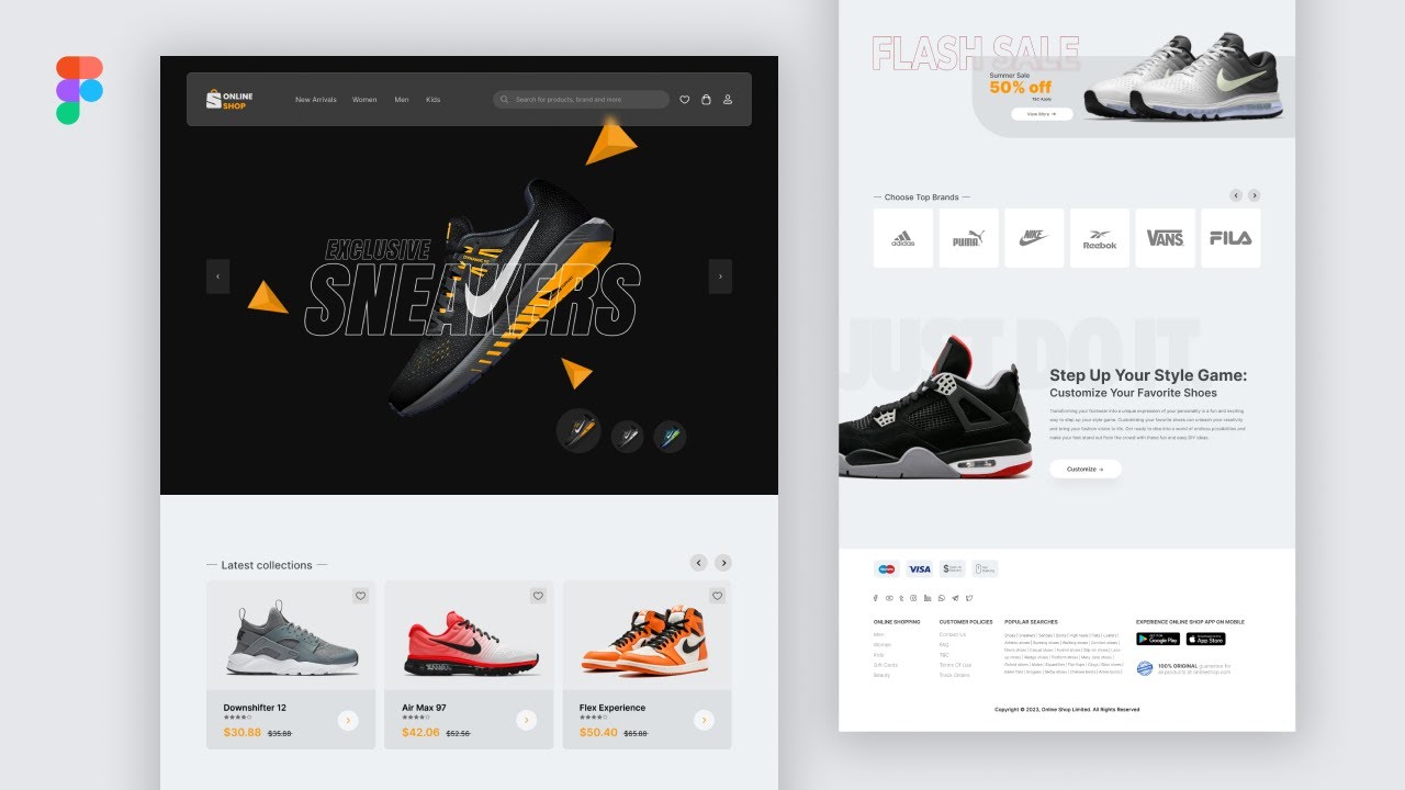 Timelapse UI Designing | A Showcase of an Online Shoe Store - YouTube