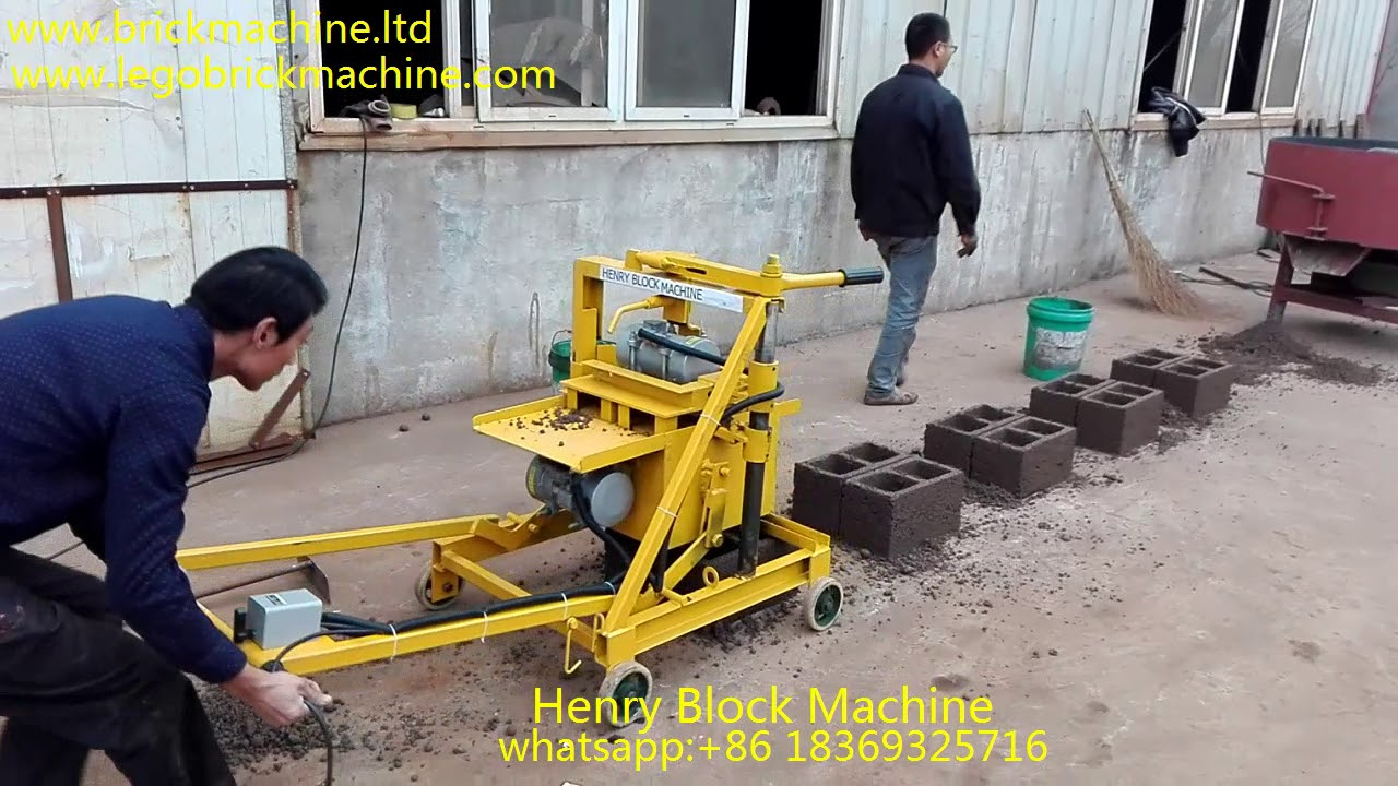 QMR2-45 mobile block making machine producing blocks - YouTube