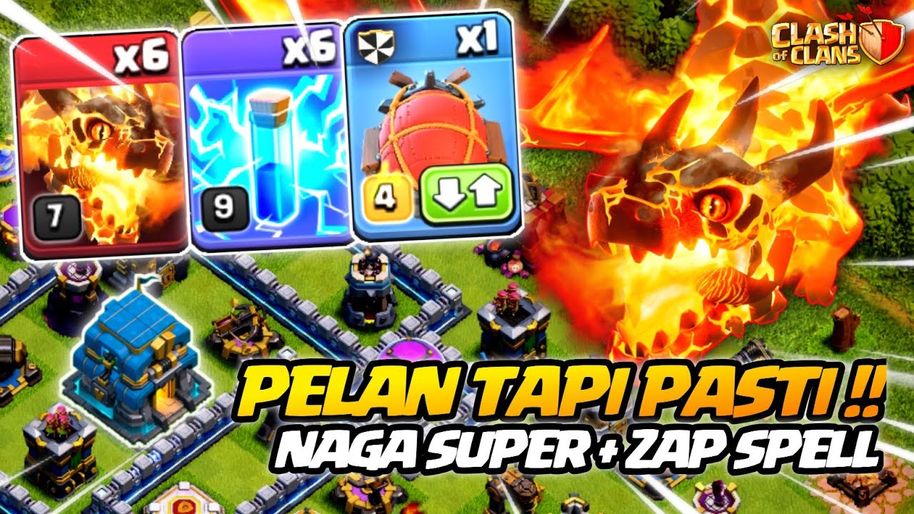 SANTAI AJA SIH ! Combo Dragon Super + Zap Spell STRATEGI TH 12 - Clash ...