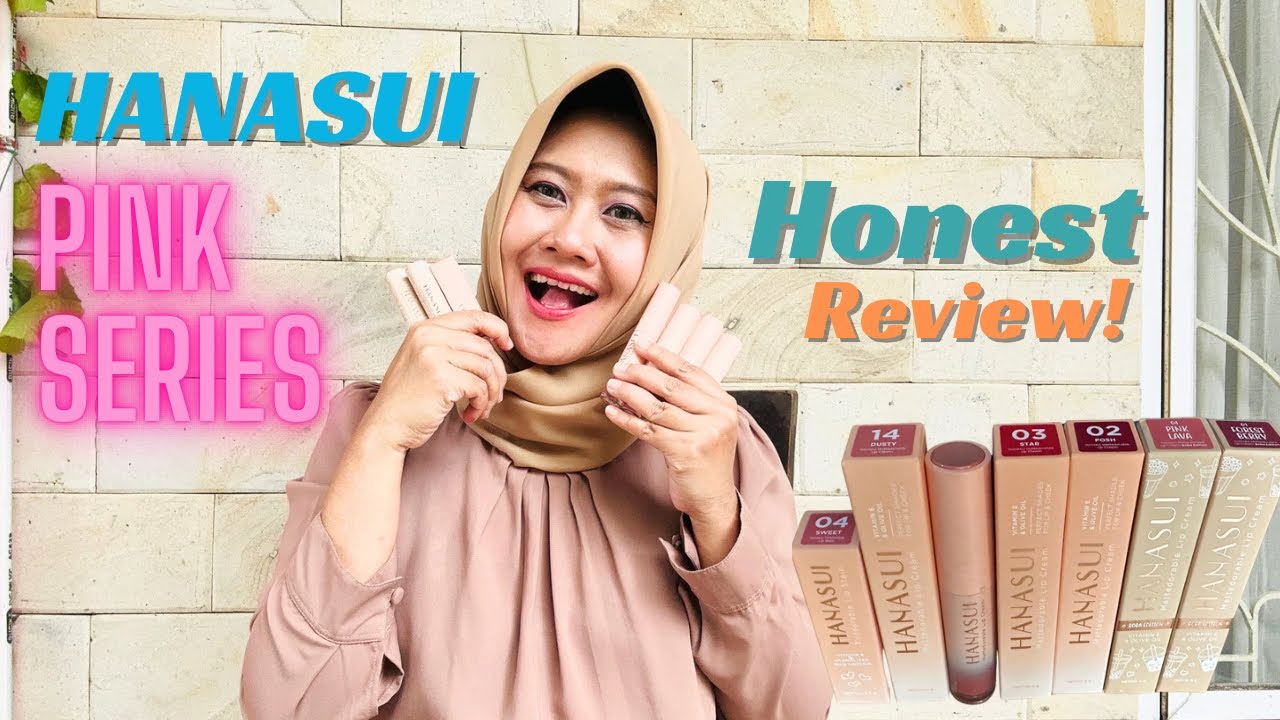 Honest review lipstik Hanasui pink series - YouTube