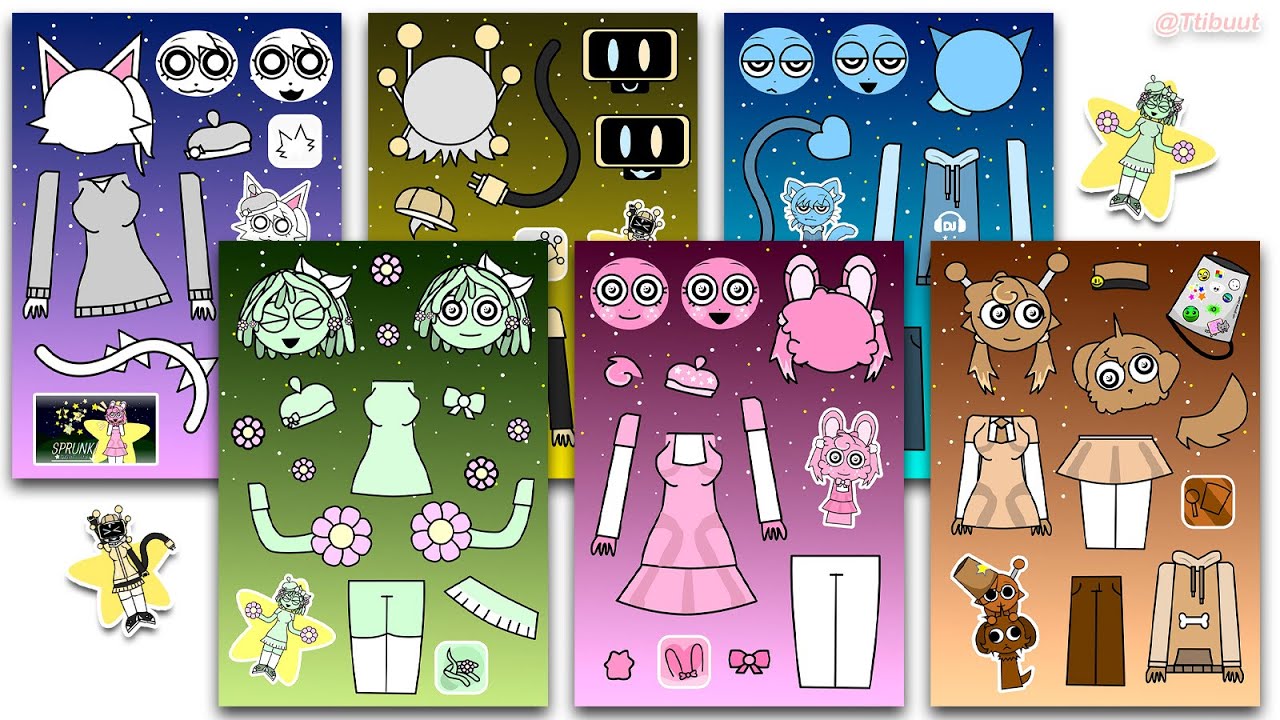 Sprunki Night Time Human Edition Sticker Book 🌙 스프런키 나이트타임 휴먼에디션 스티커 ...