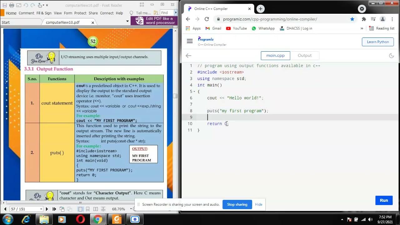 C++ Output Function - YouTube