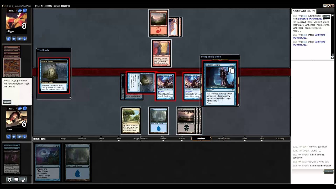 MTG Modern Crouching Cipher Hidden Agent vs Guttersnipe Burn - YouTube