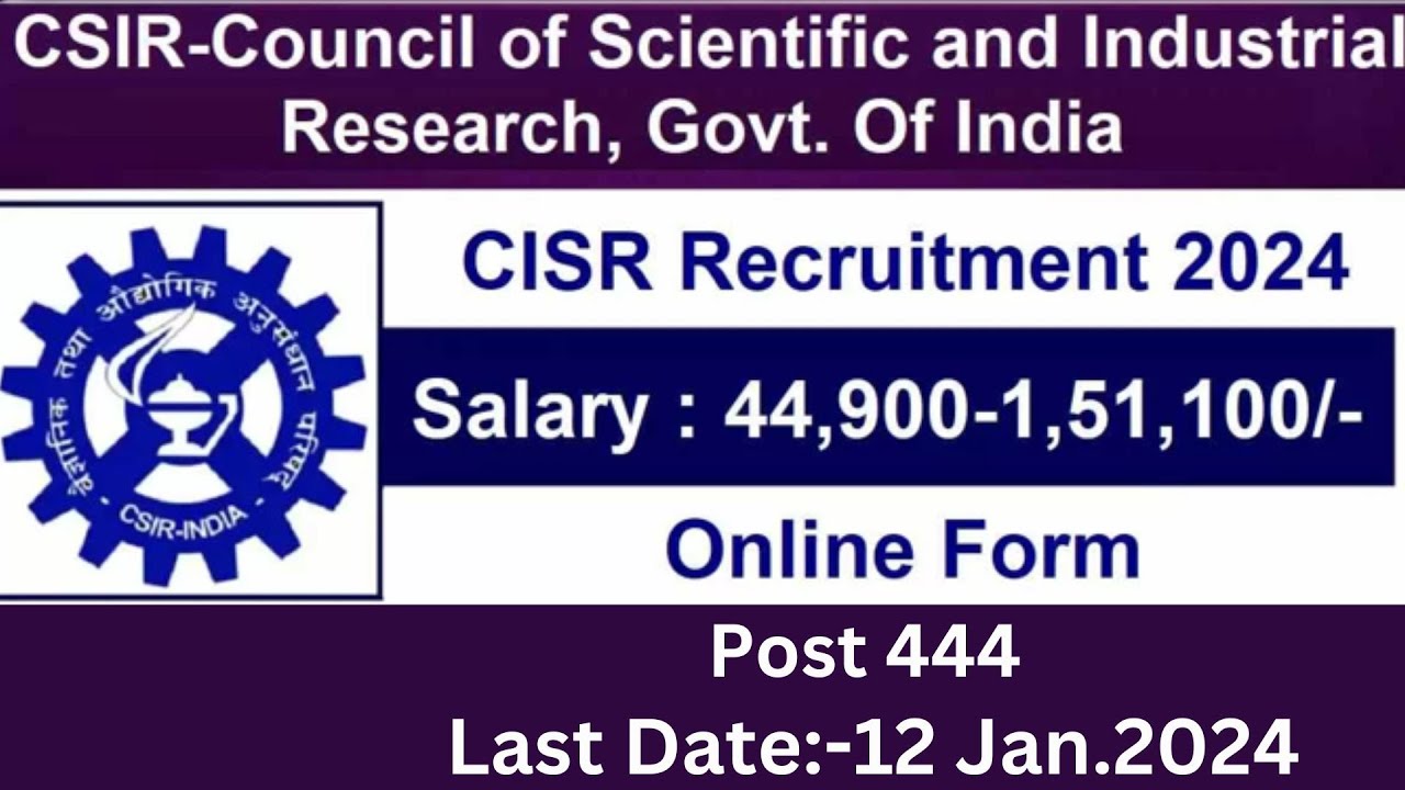 CSIR Recruitment 2024 | CSIR SO ASO Job Profile, Salary | CSIR SO ASO ...