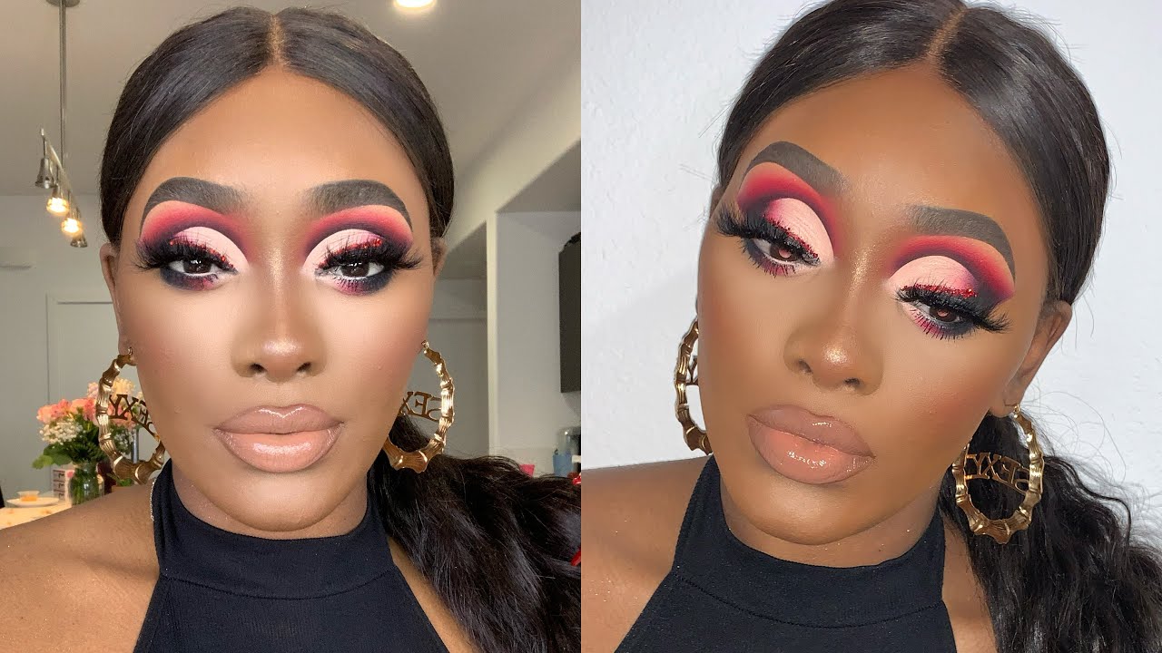 RED SMOKEY EYE CUT CREASE | SOMETHING SUPER CUTE AND FUN - YouTube