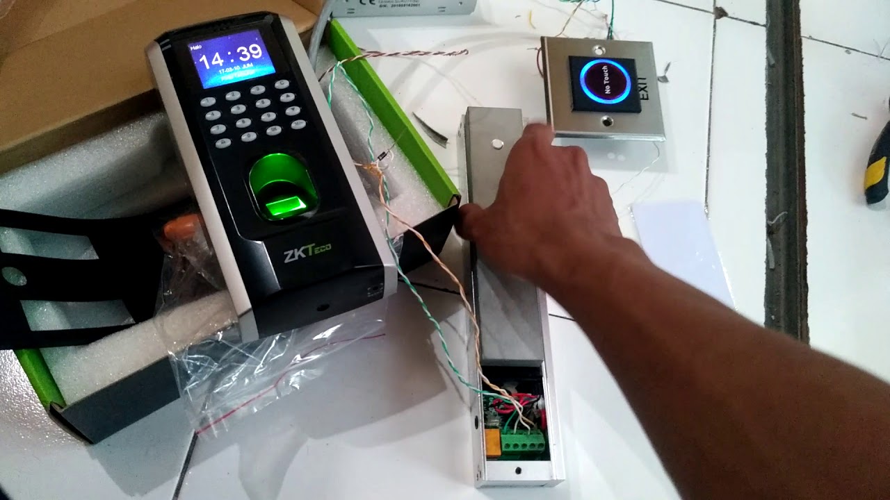 Zkteco magnetic doorlock - YouTube