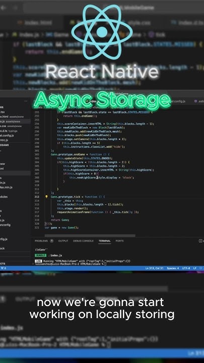 Storing Data Locally With React Native Async Storage #coding #reactnative #reels - YouTube