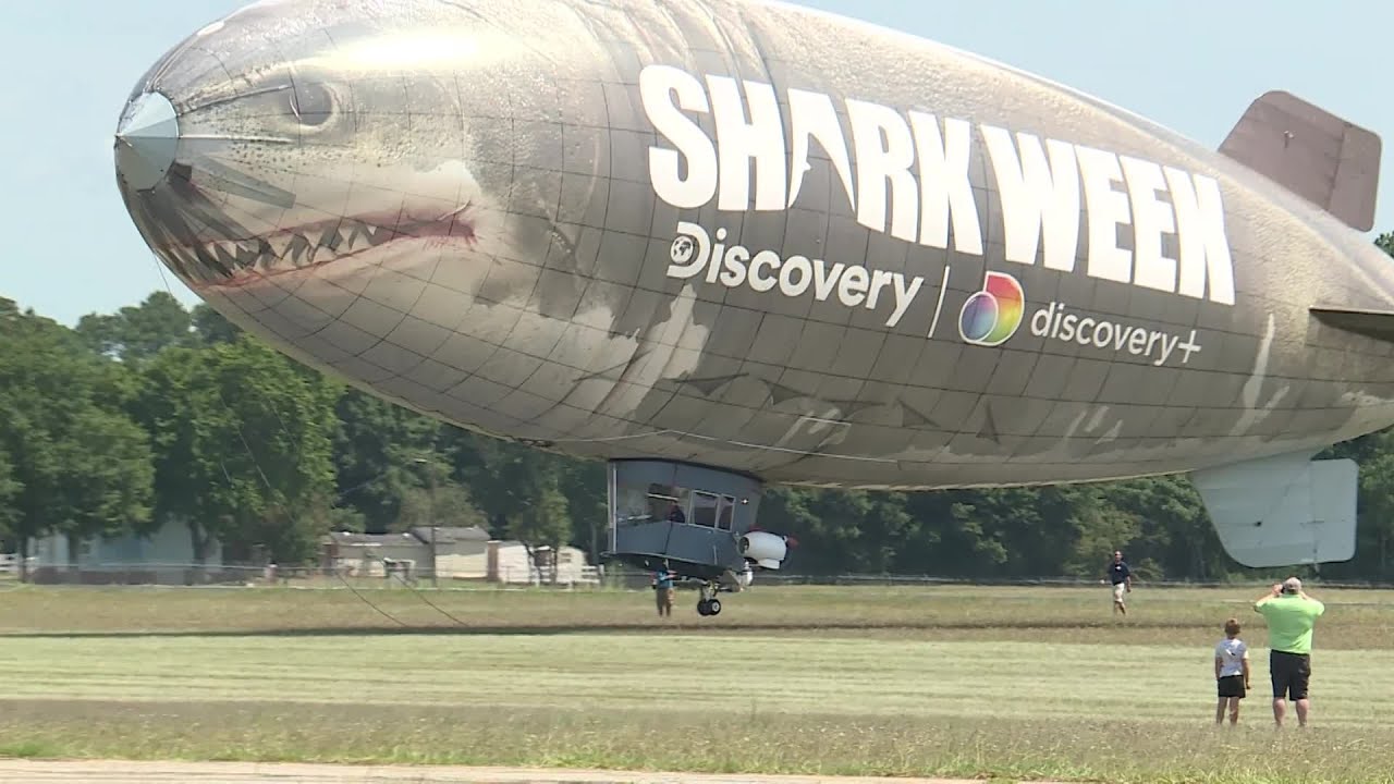 Shark Week blimp in South Carolina - YouTube