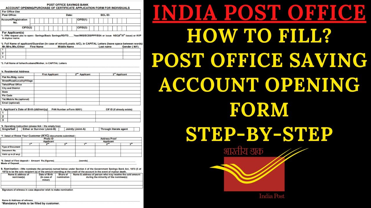 POST OFFICE SAVING ACCOUNT OPENING | POST OFFICE ACCOUNT OPENING FORM ...