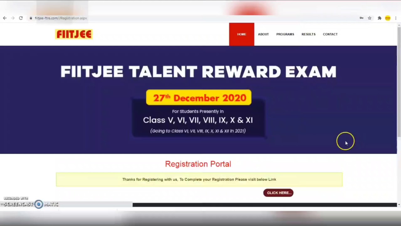FIITJEE FTRE (27th Dec) Registration Process - YouTube