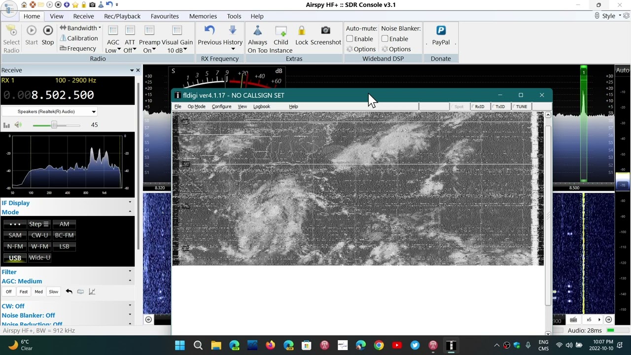 NMG New Orleans Weather Fax Airspy HF+ Discovery on MLA 30 loop antenna ...