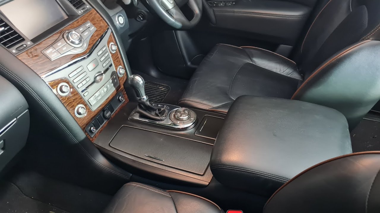 Close up of the finished centre console wrap on our Nissan Patrol Y62 ...