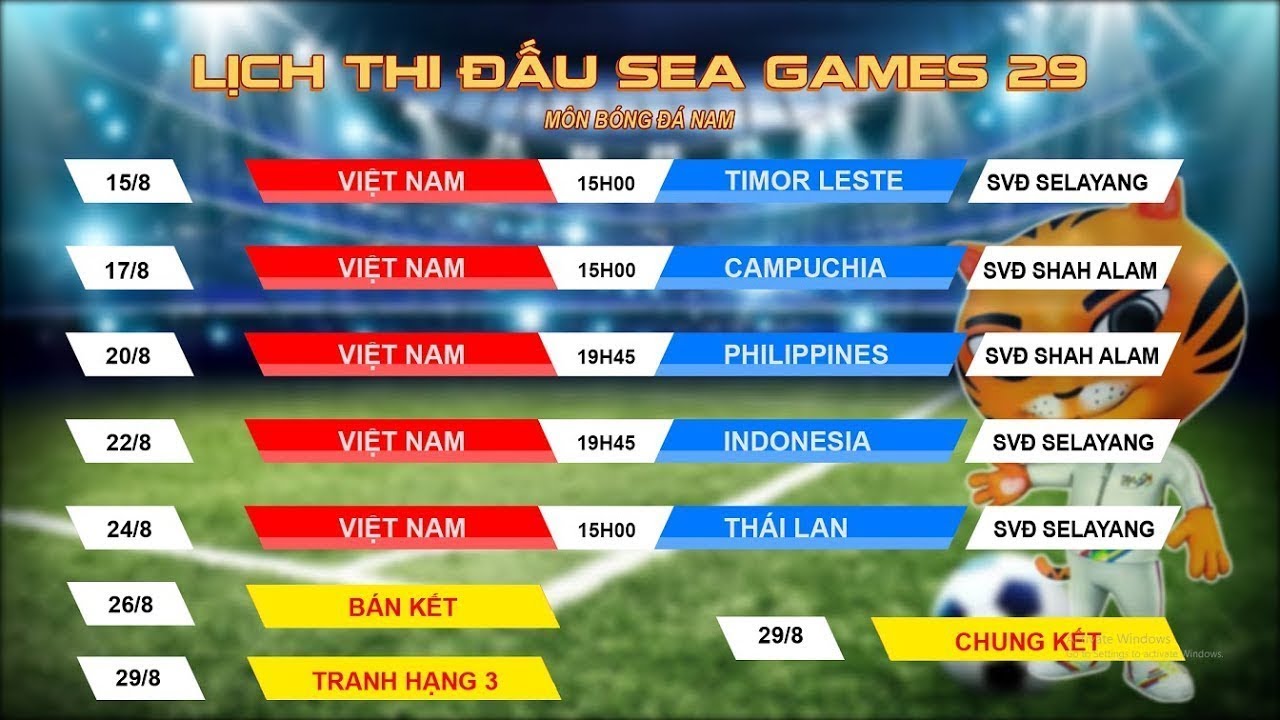 LỊCH THI ĐẤU CHÍNH THỨC SEA GAMES 29 - NHÌN LẠI SEA GAMES 28 - GÓC NHÌN ...