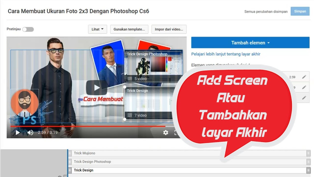 Cara Menambahkan Add screen atau Tambahkan layar akhir di Youtube - YouTube