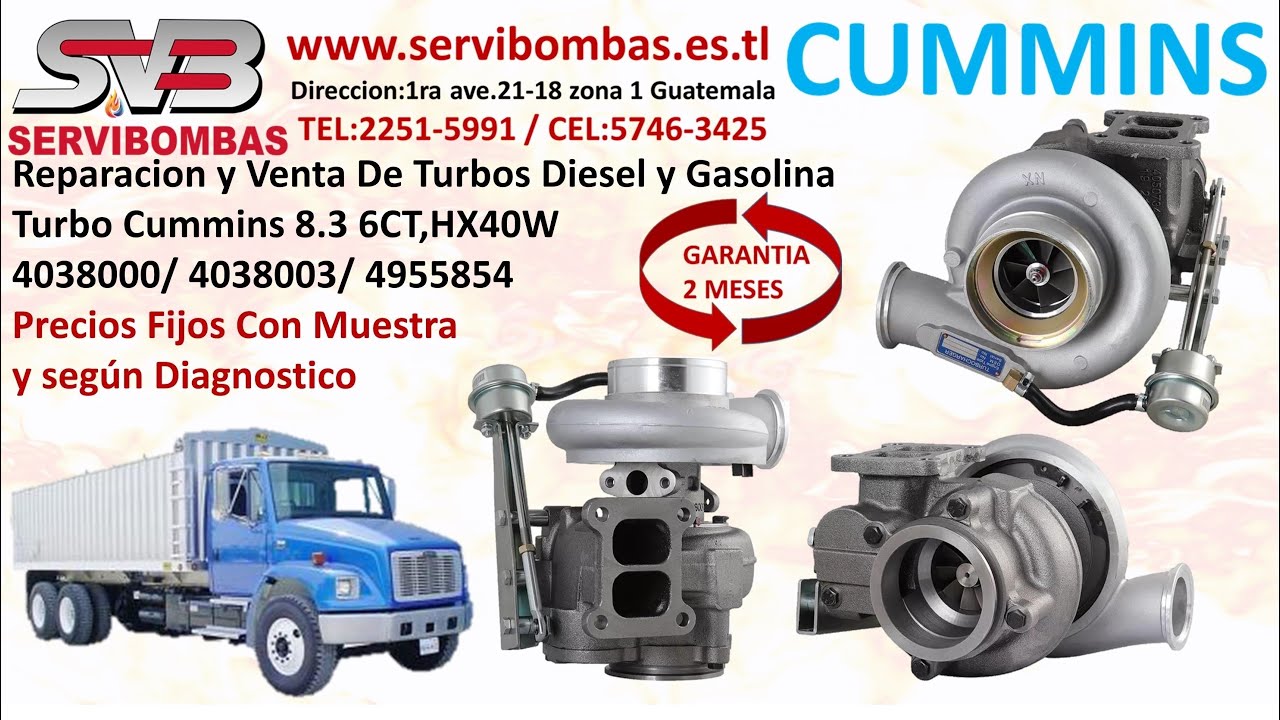 Turbo Diesel Cummins 8.3 6CT, HX40W 4038000, 4038003 Guatemala - YouTube