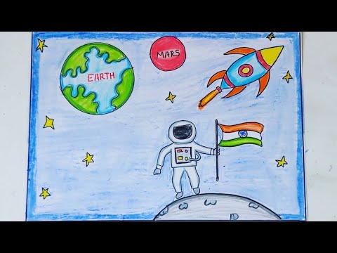 CHANDRA DINA Drawing 2021|How to draw CHANDRA DINA Poster|MOON Day ...