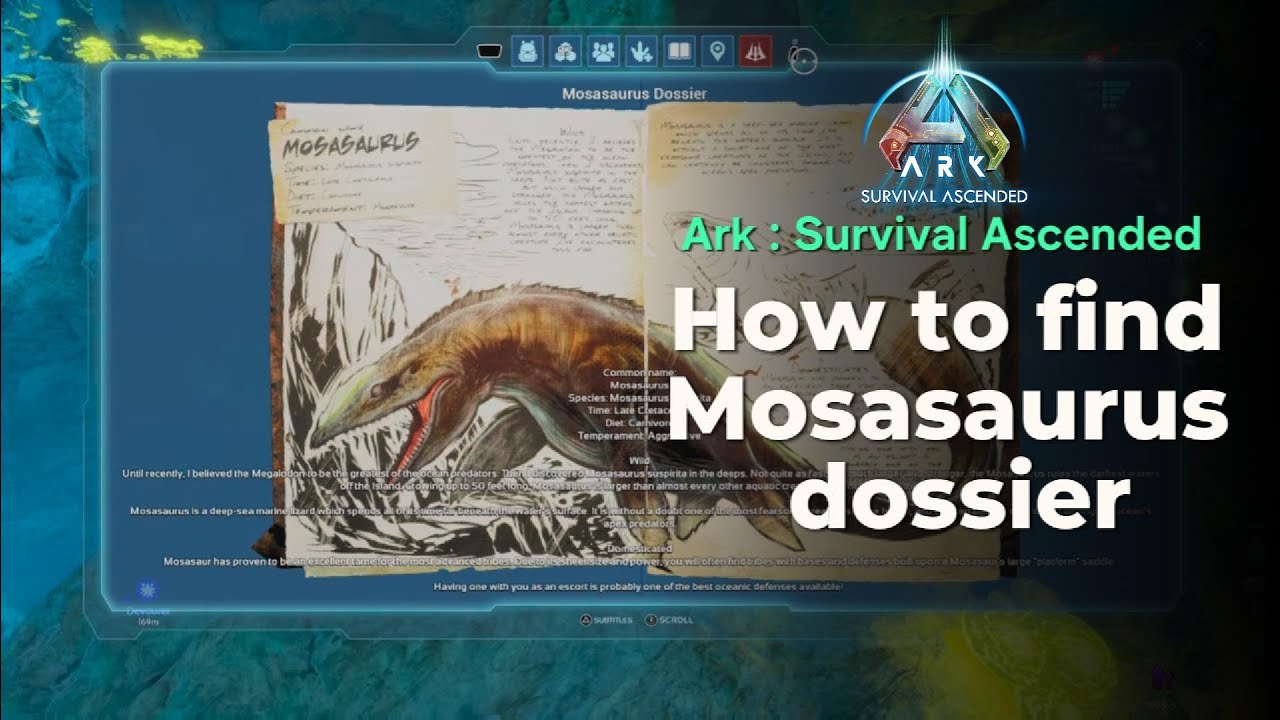 How To Find Mosasaurus Dossier in | ARK Survival Ascended 🦖 (PS5) - YouTube