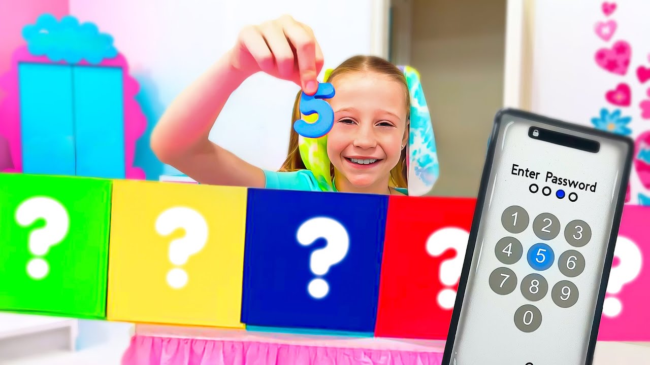 Nastya enters the phone and plays the coloured balls challenge - Video ...