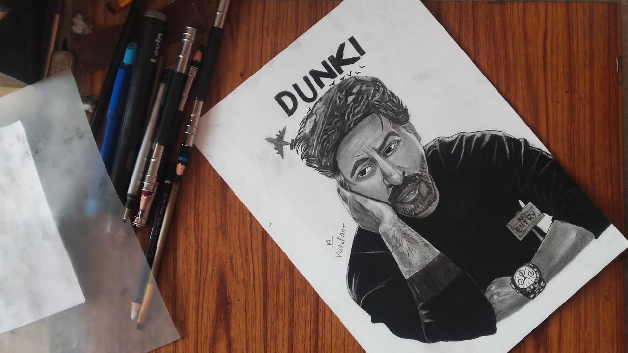 Part 2 Complete work 🔥 // Sharukhan sketch realistic draw || Dunki ...