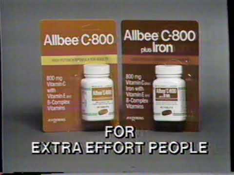 1980 AllBee C-800 Vitamins "Make the extra effort" TV Commercial - YouTube