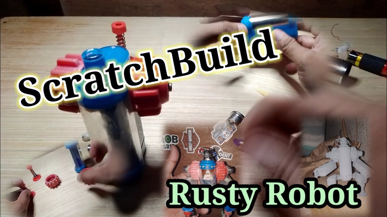 How to make a scratch build Rusty robot from recycled trash - YouTube