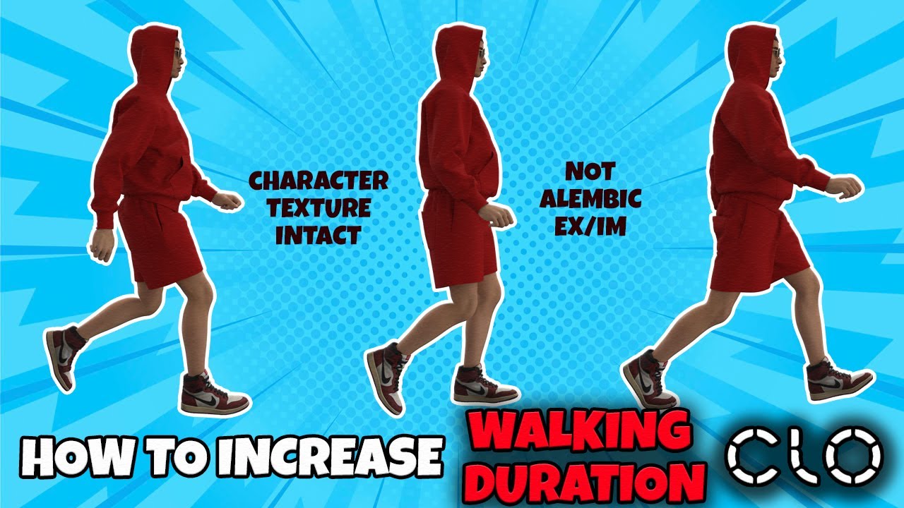 Clo3d Animation: How to increase WALKING ANIMATION DURATION without ...