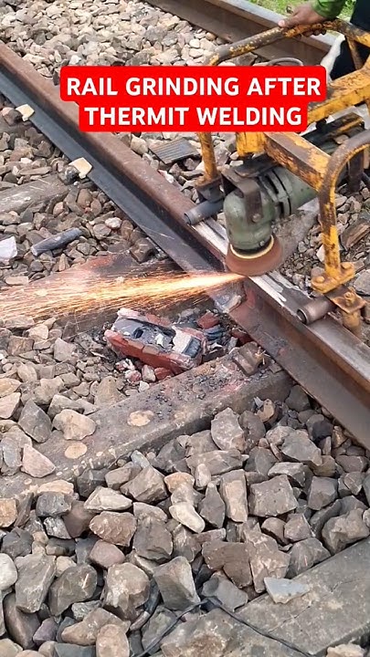 Rail Grinding After Thermit Welding #railway #thermitwelding #railjoint #grinding #rail # ...