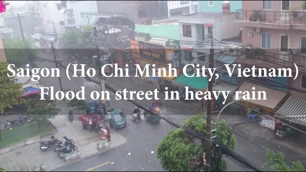 Saigon (Ho Chi Minh City, Vietnam) - Flood on street in heavy rain ...