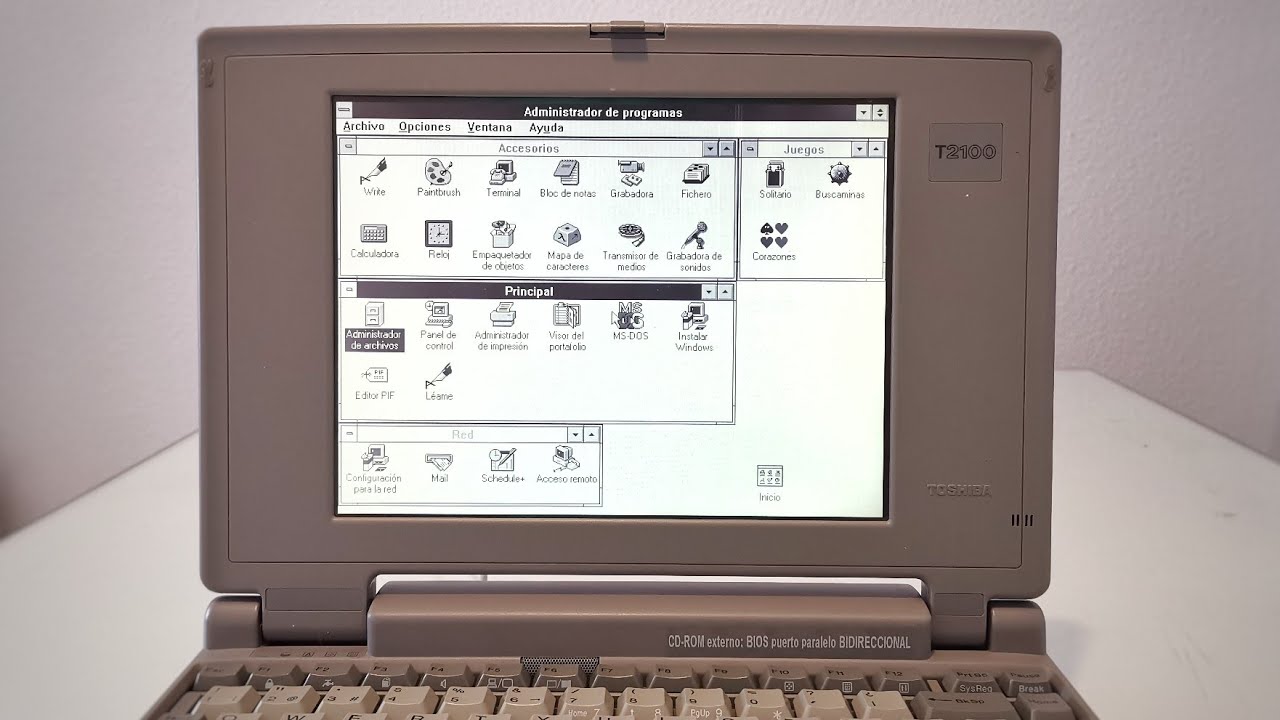 Toshiba Satellite T2100 laptop review: MS-DOS 6.22, Windows 3.1 y ...